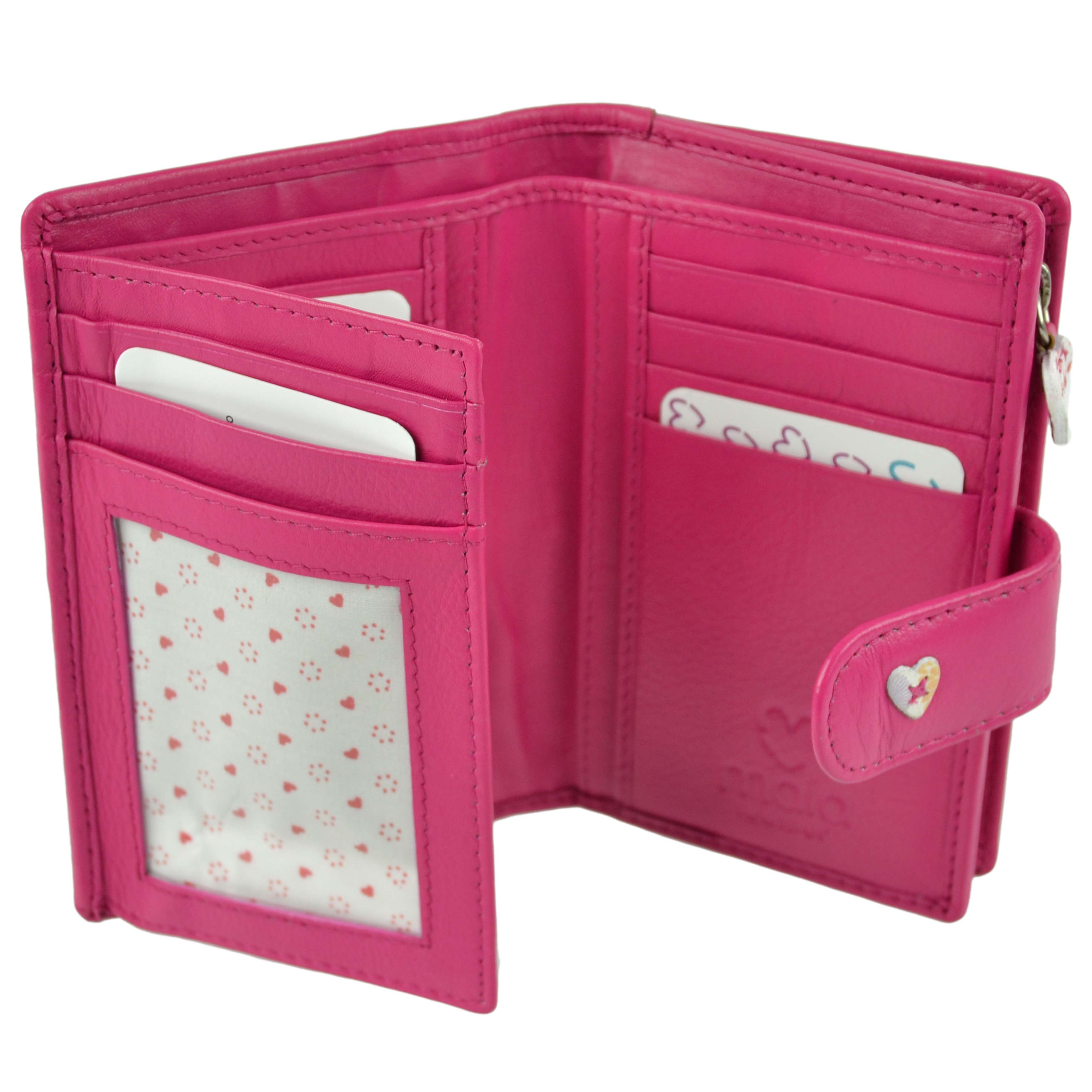 Ladies Leather Medium Tab Purse Wallet by Mala; Lucy Collection Handy ...