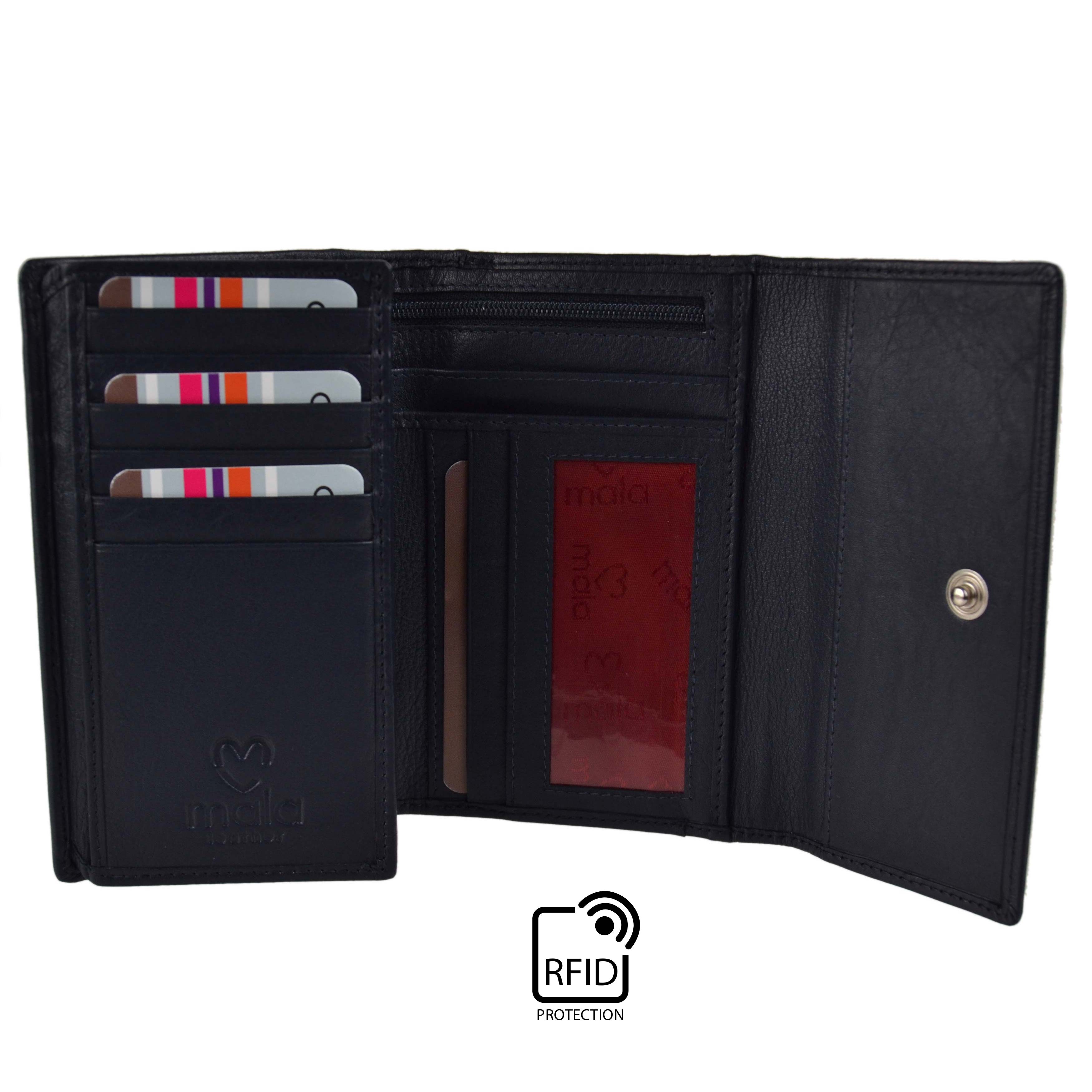 Quality Ladies Soft Leather RFID Protection Purse Wallet by Mala Origin ...