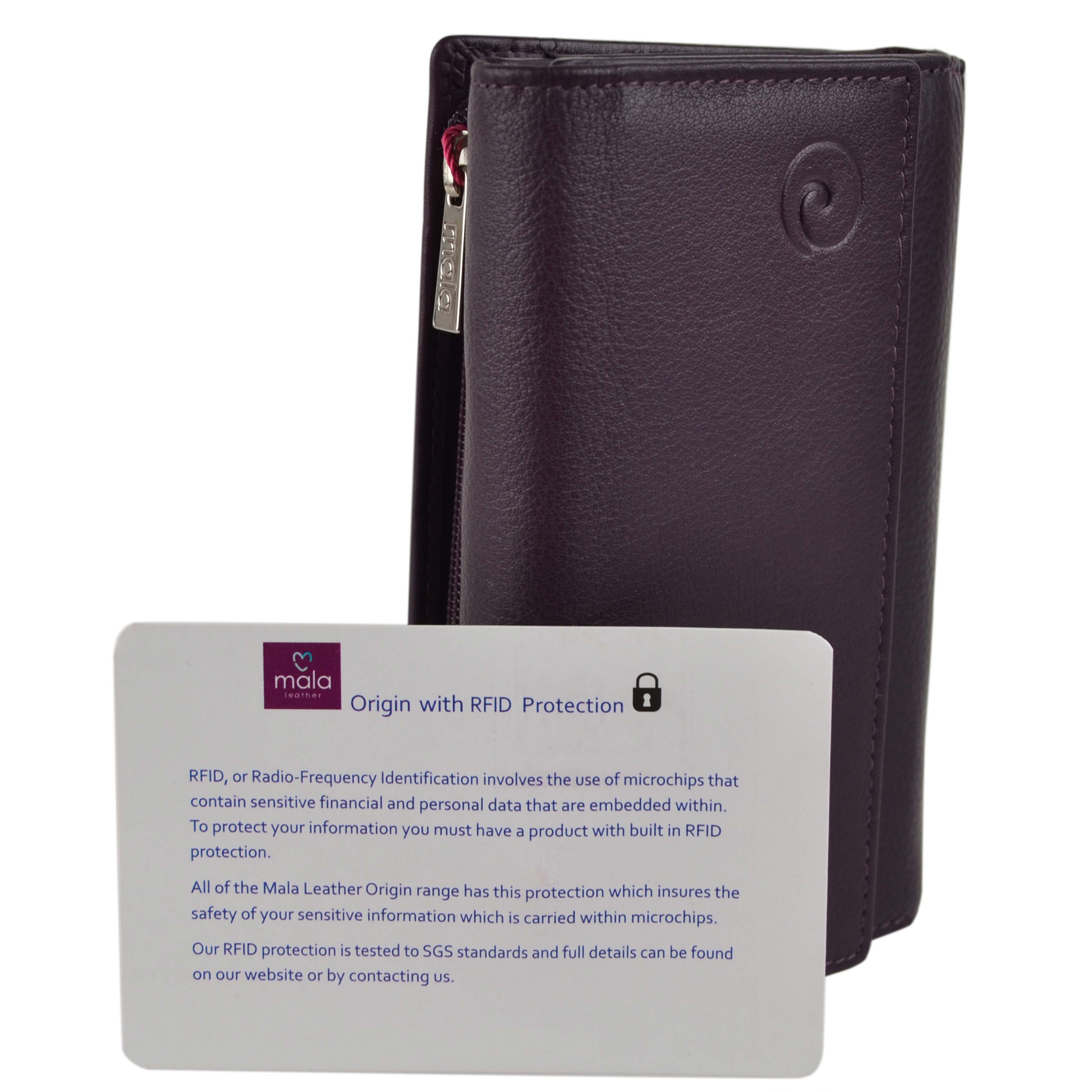 Quality Ladies Soft Leather RFID Protection Purse Wallet by Mala Origin ...