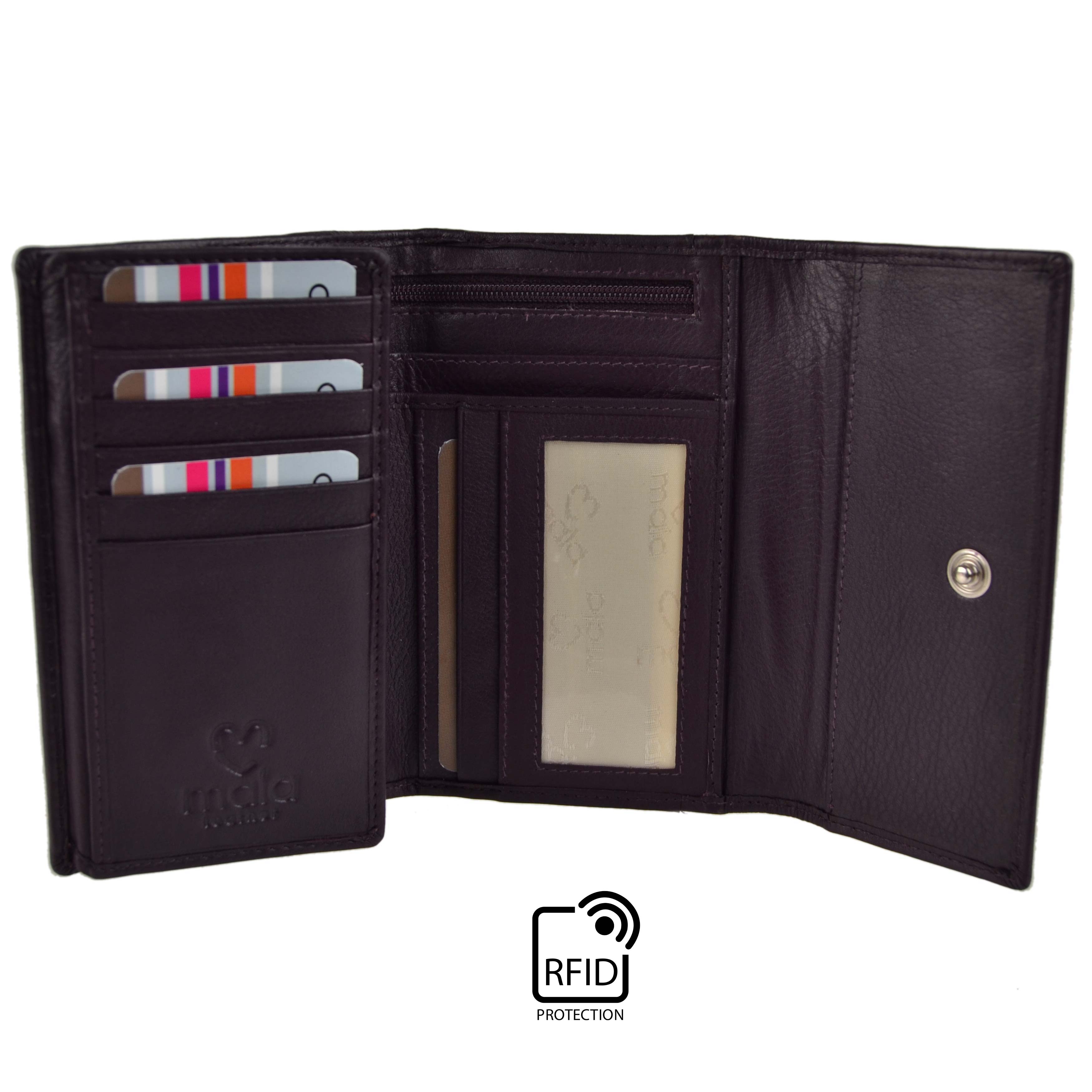 Quality Ladies Soft Leather RFID Protection Purse Wallet by Mala Origin ...