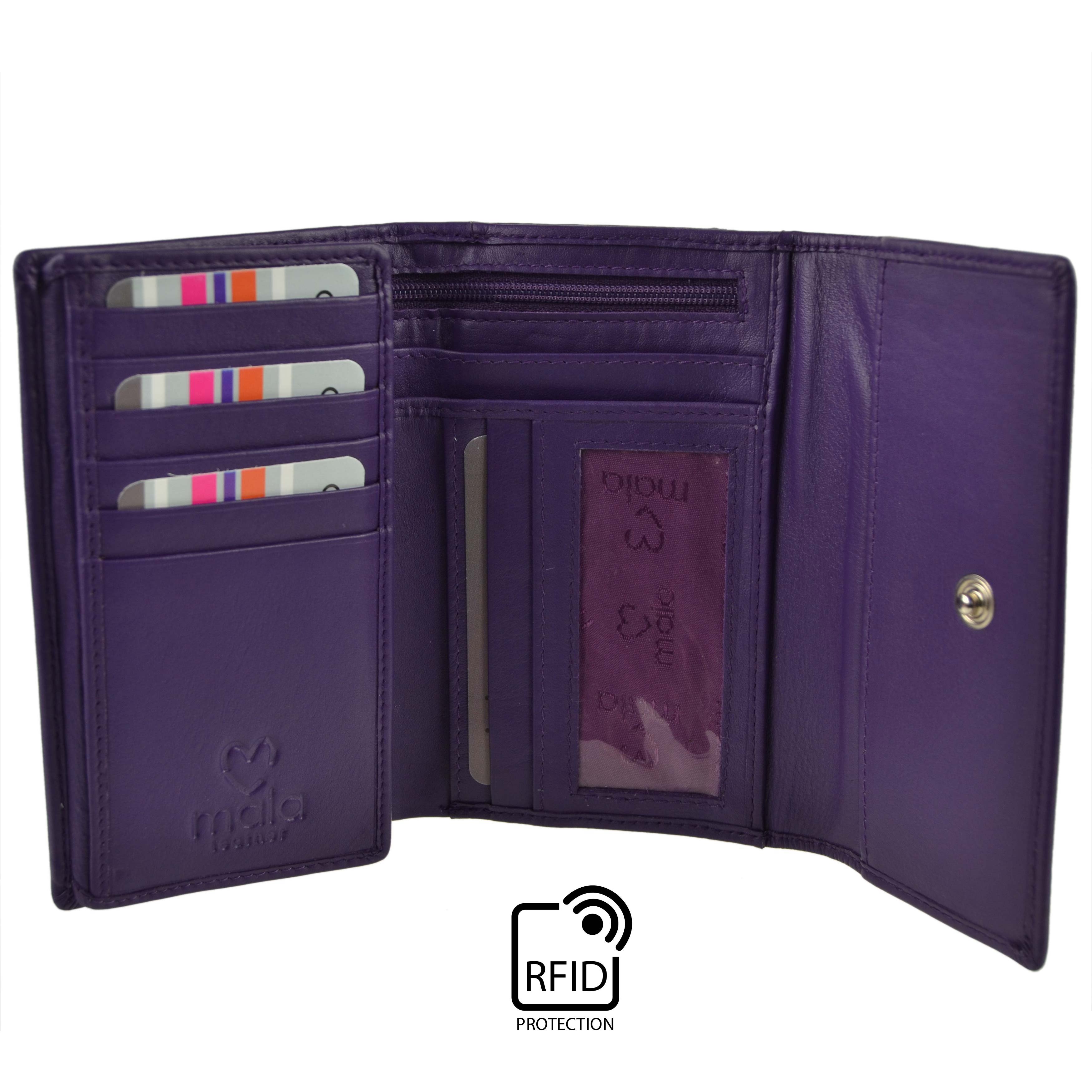 Quality Ladies Soft Leather RFID Protection Purse Wallet by Mala Origin ...