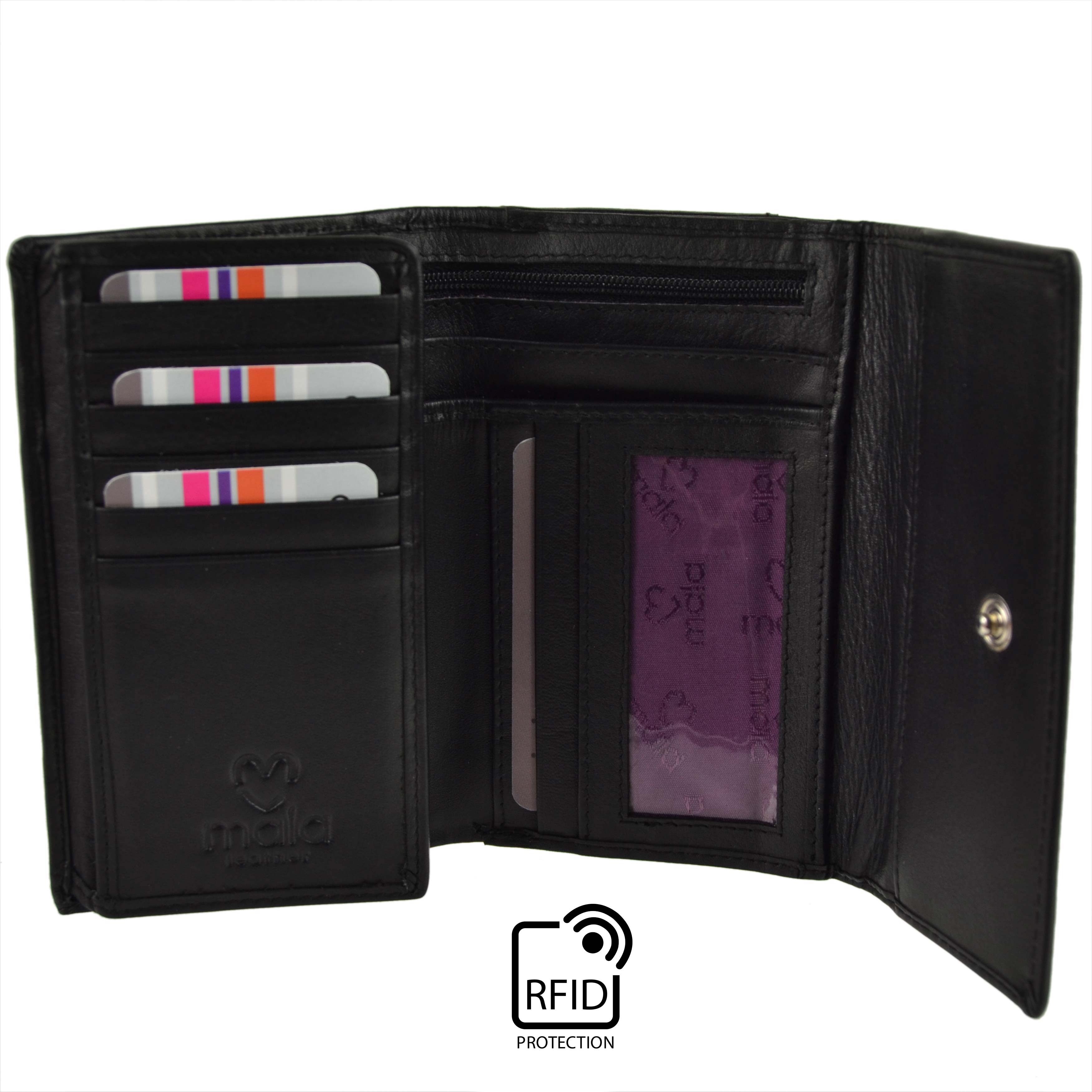 Quality Ladies Soft Leather RFID Protection Purse Wallet by Mala Origin ...