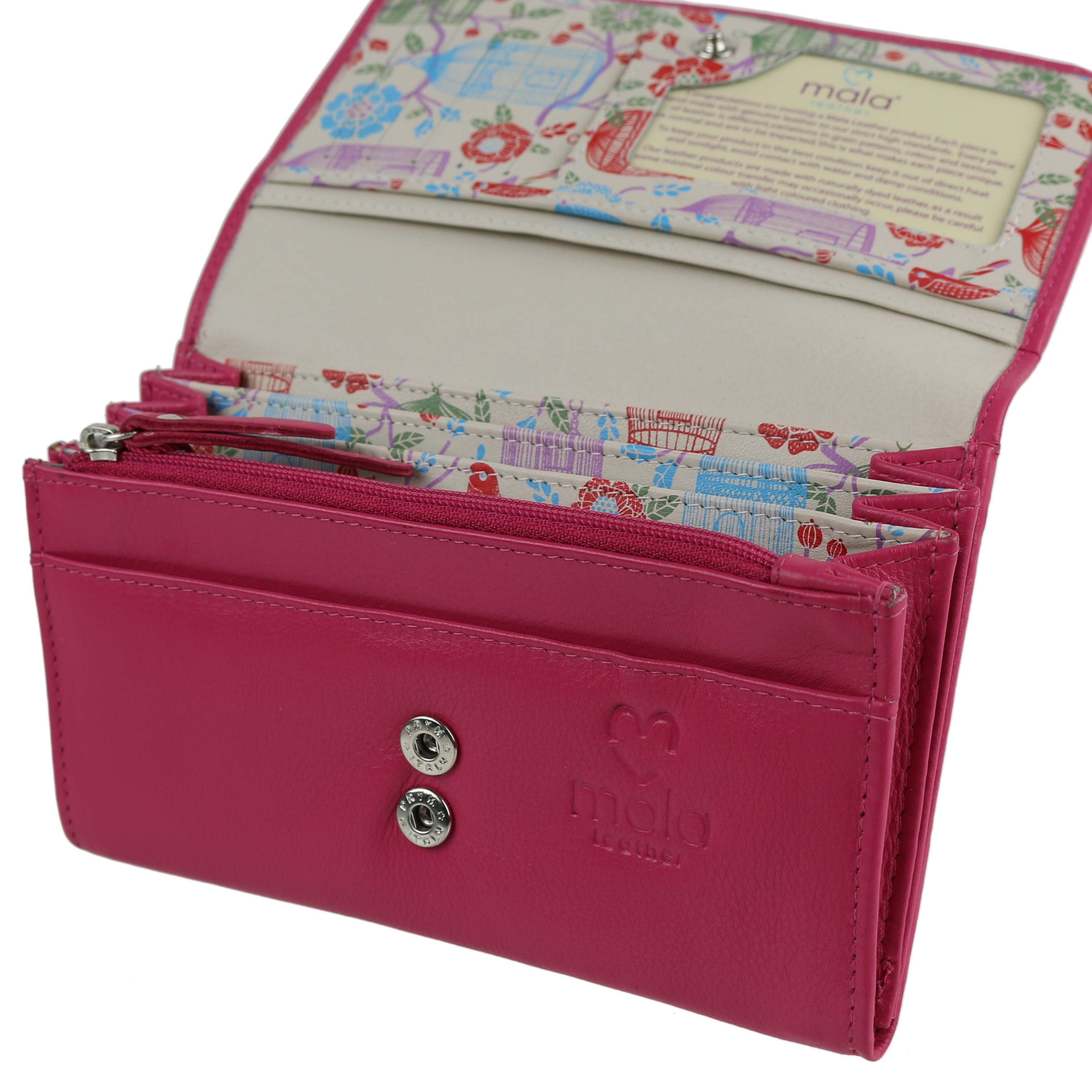 Ladies Leather Long Flap Over Purse/Wallet by Mala; Oriel Collection ...