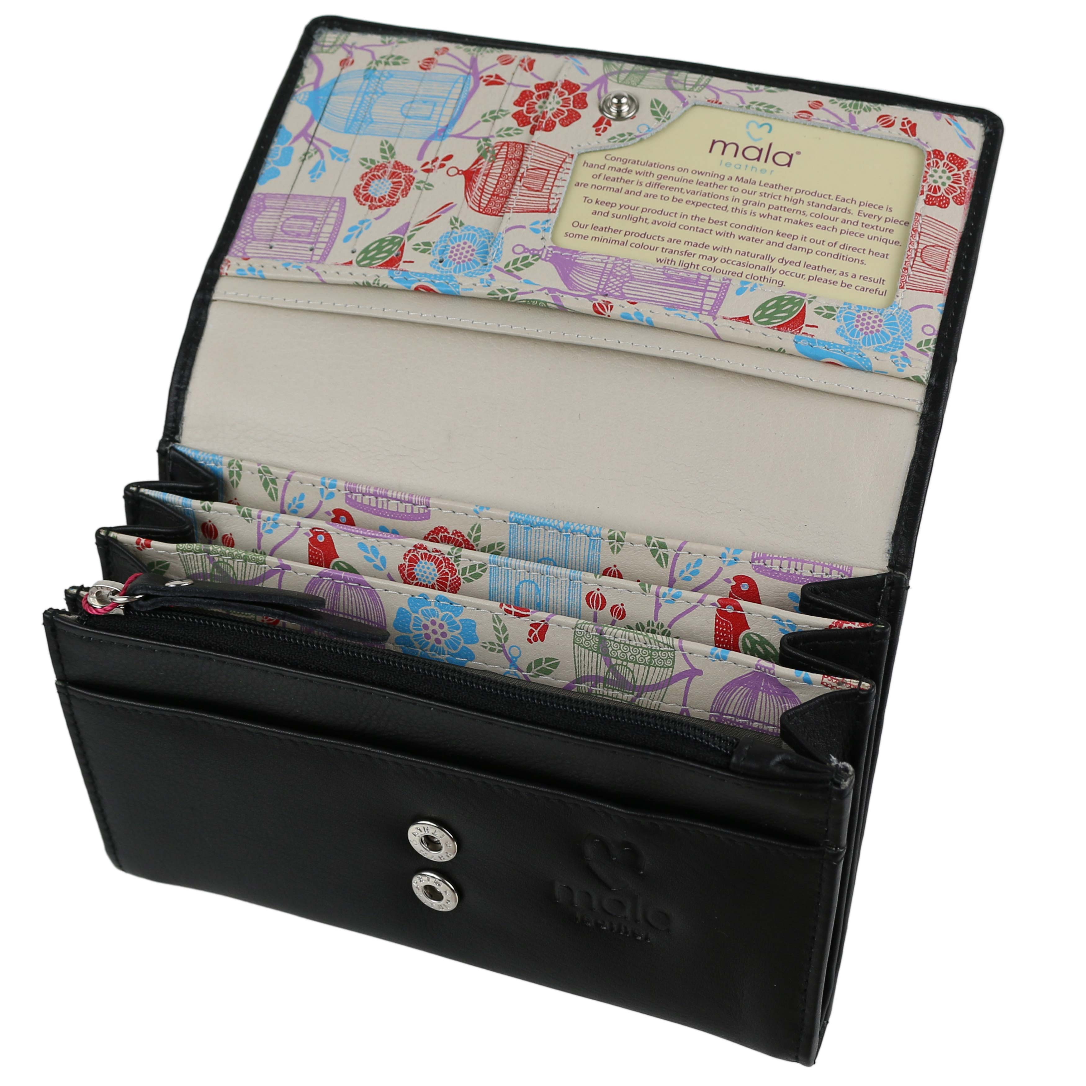 Ladies Leather Long Flap Over Purse/Wallet by Mala; Oriel Collection ...