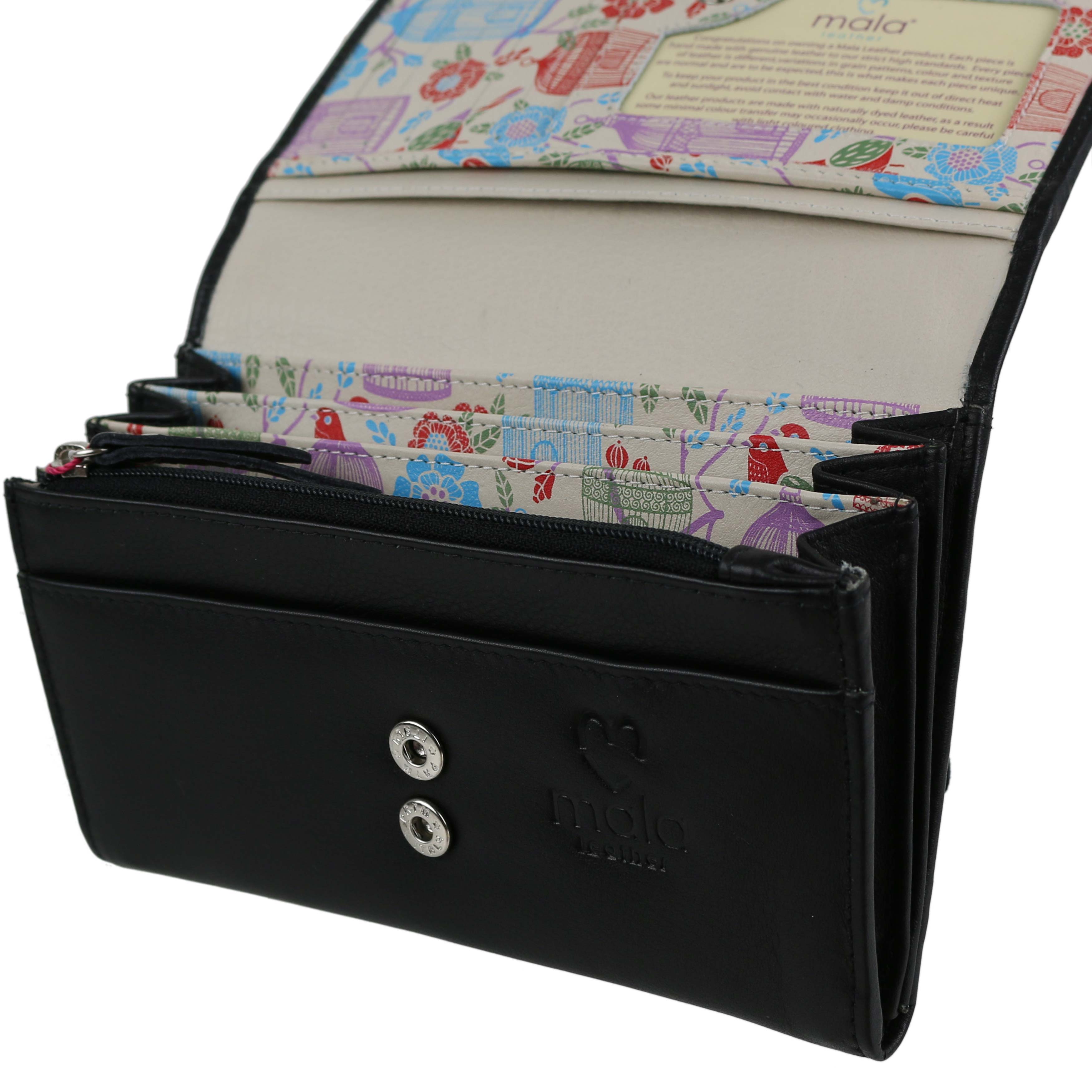 Ladies Leather Long Flap Over Purse/Wallet by Mala; Oriel Collection ...