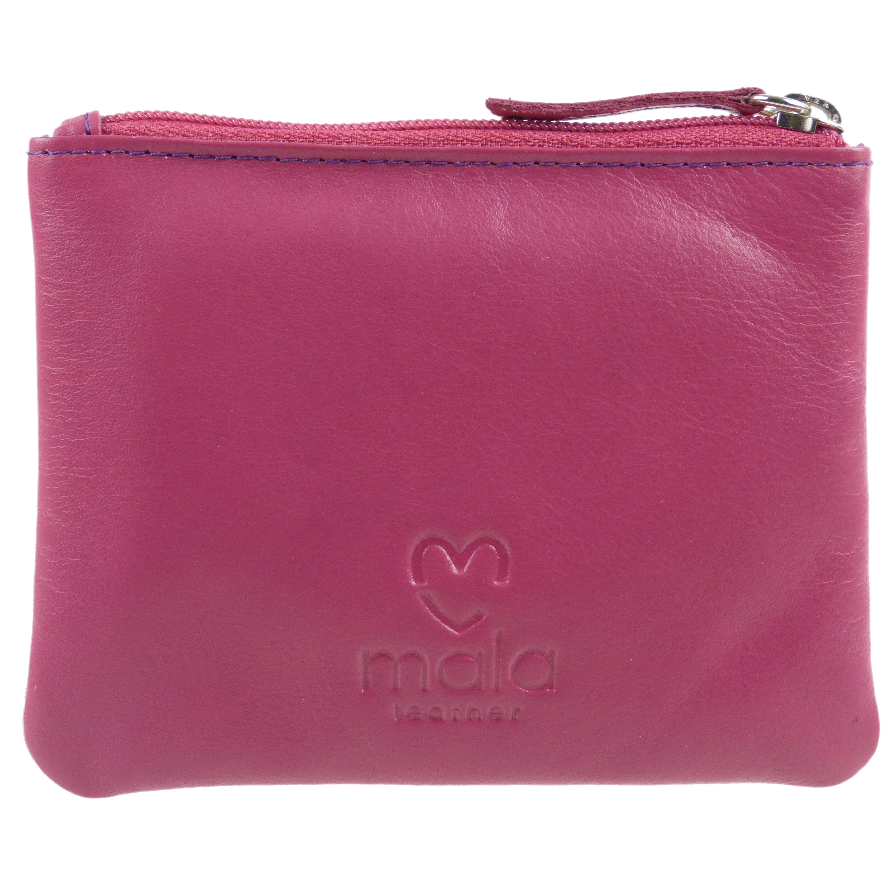 Ladies Leather Zip Compact Coin Purse by Mala Leather; Pinky Collection ...