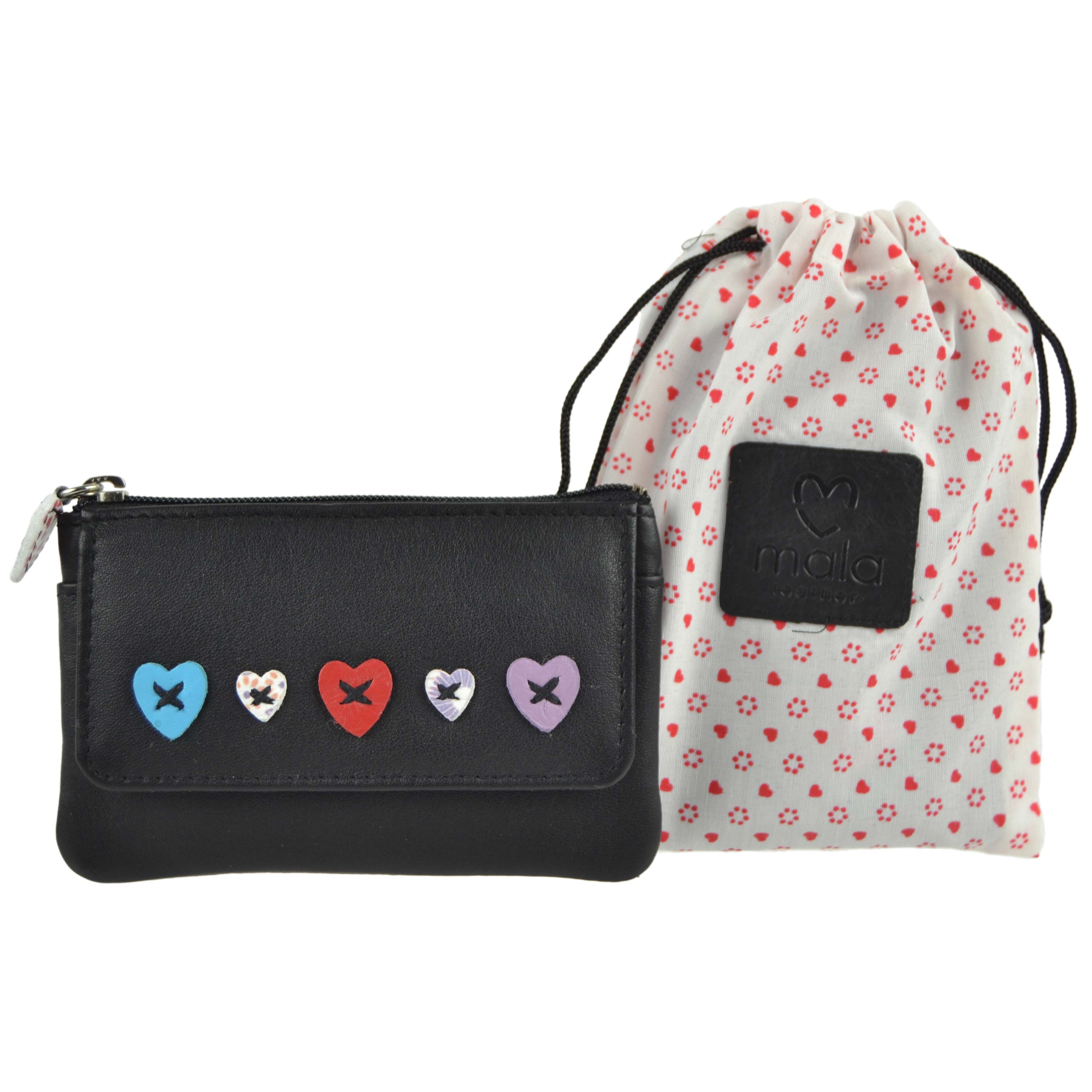 Ladies Leather Coin Purse/Wallet by Mala; Lucy Collection Handy Heart ...