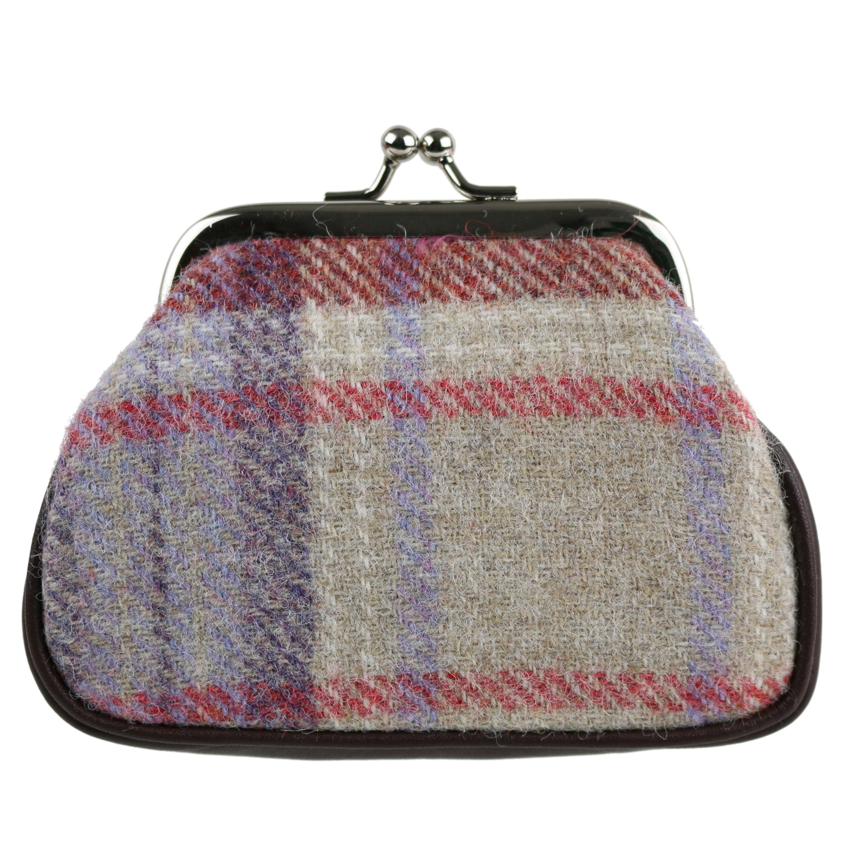 Ladies Leather & Tweed Clip Top Coin Purse by Mala; Abertweed ...