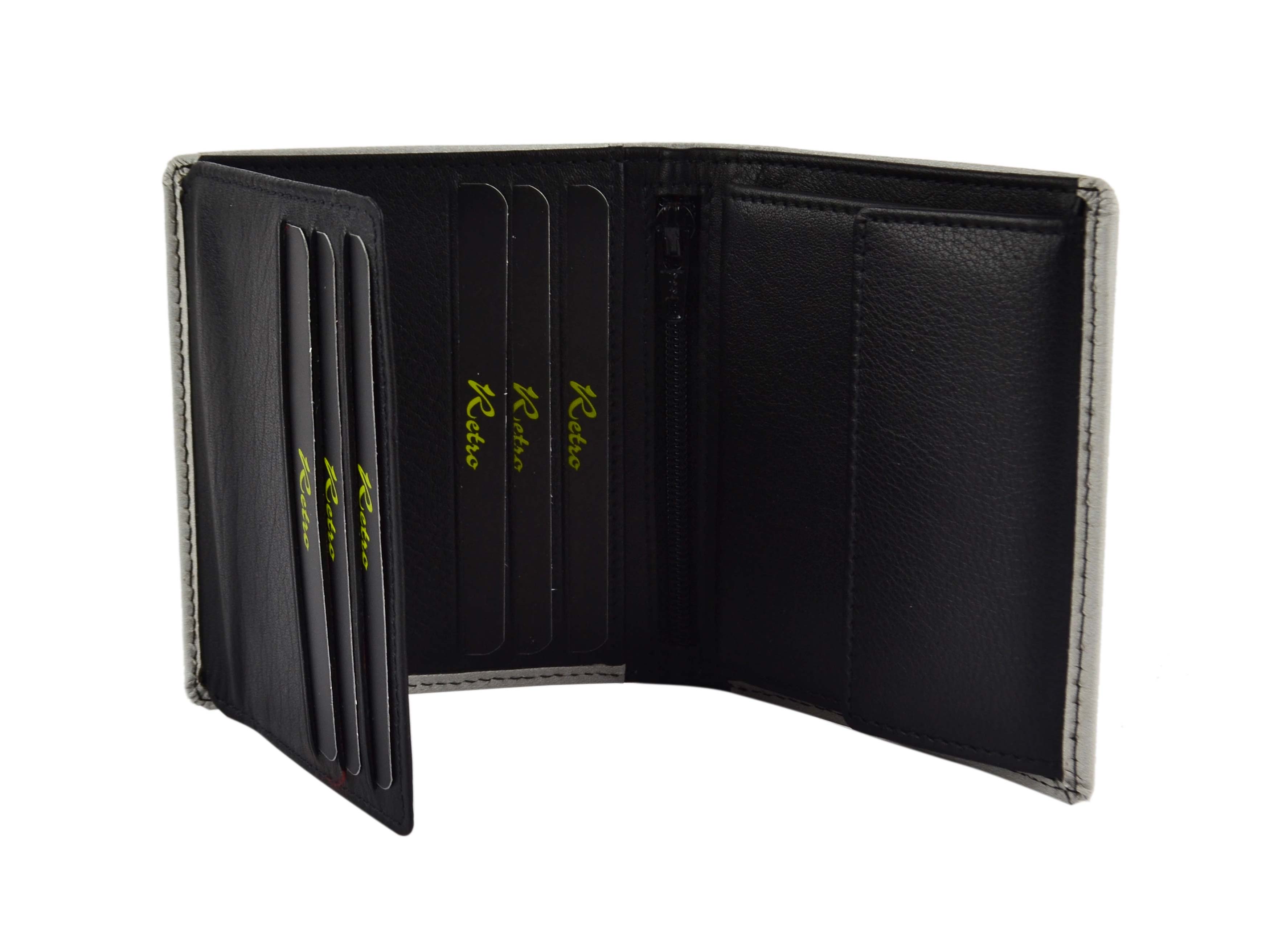 Mens Tri-Fold Leather Wallet by Retro Harley Davidson in Gift Box ...