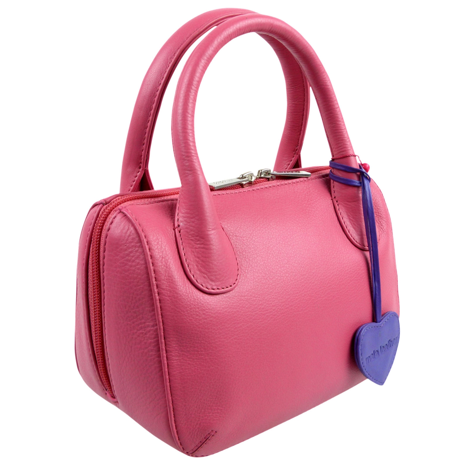 Ladies Leather Twin Handle Mini Grab Bag by Mala; Anishka Collection ...