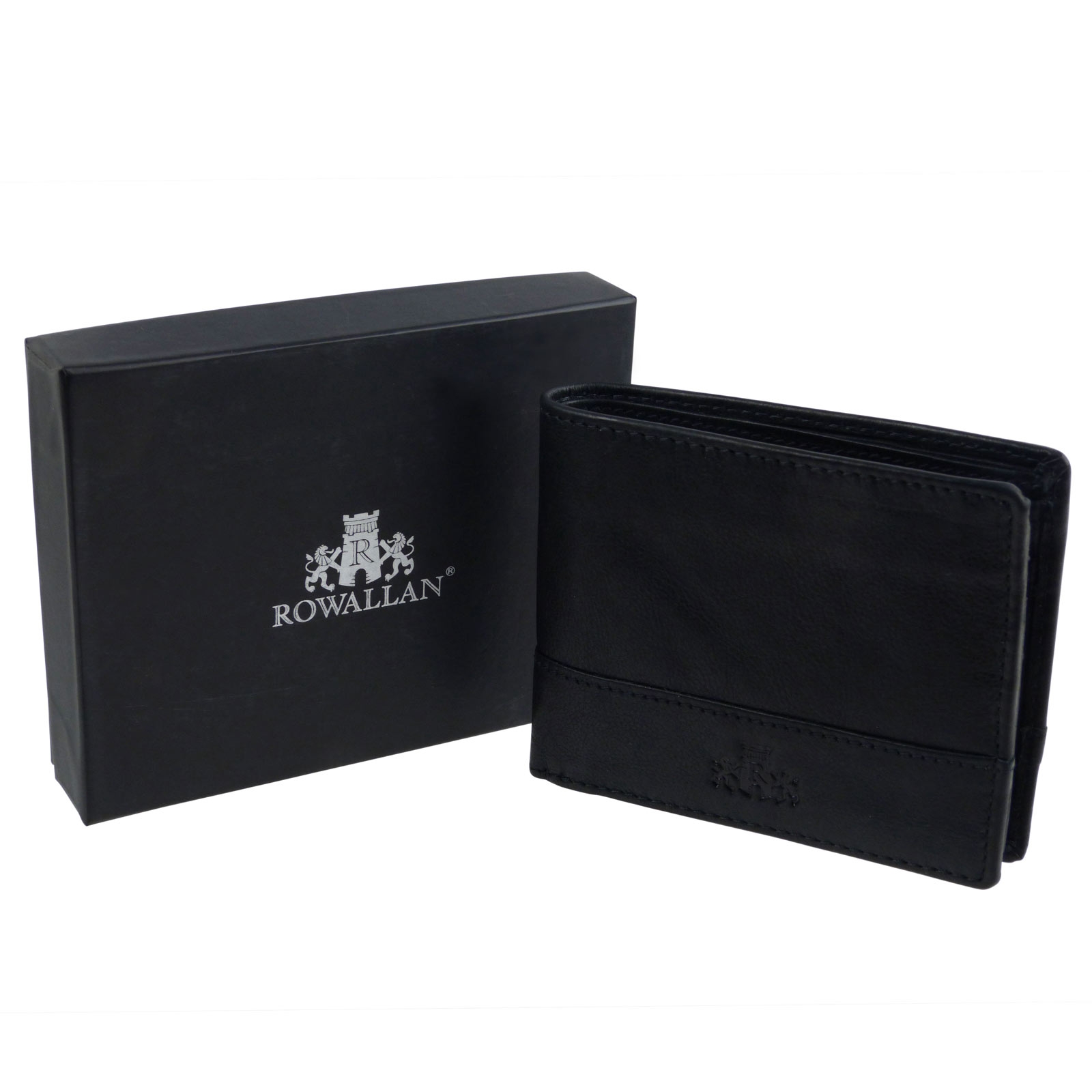 Rowallan of Scotland Leather Mens Flip Up Coin Pocket Wallet Gift Boxed ...